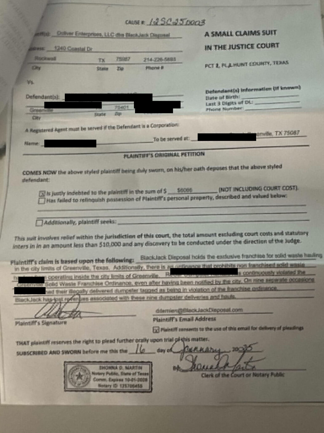 Greenville Dumpster Franchise Tracker | Texas Waste Freedom Project